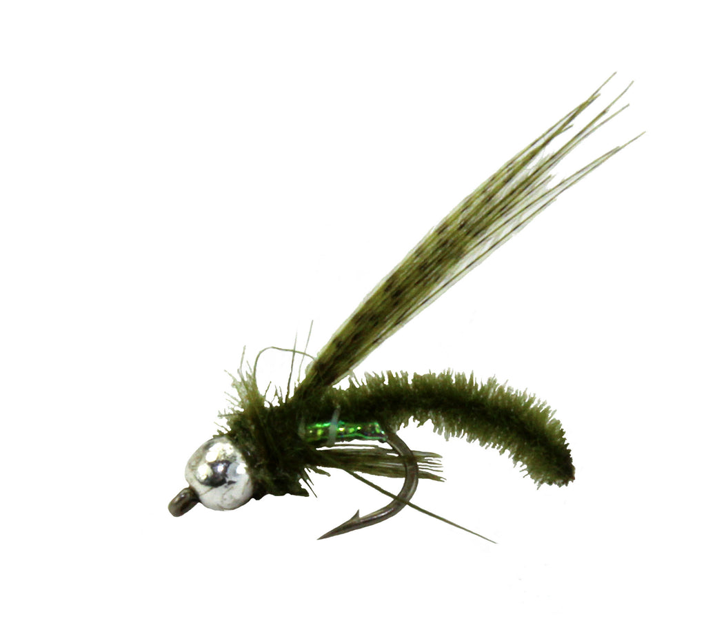 Bead Head Caddis Poopah-Olive,Discount Trout Flies,Caddis Nymph Fly ...